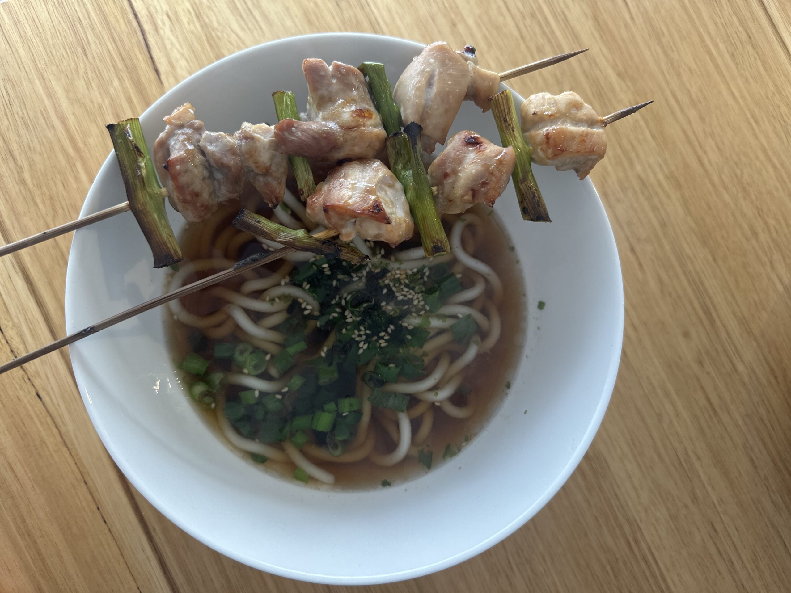 Chicken skewers with udon noodle soup | Cook Snap Win 2025